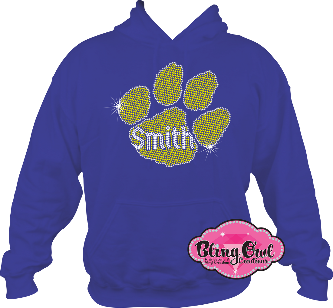 Smith Paw Print (Rhinestone Design) – Bling Owl Creations